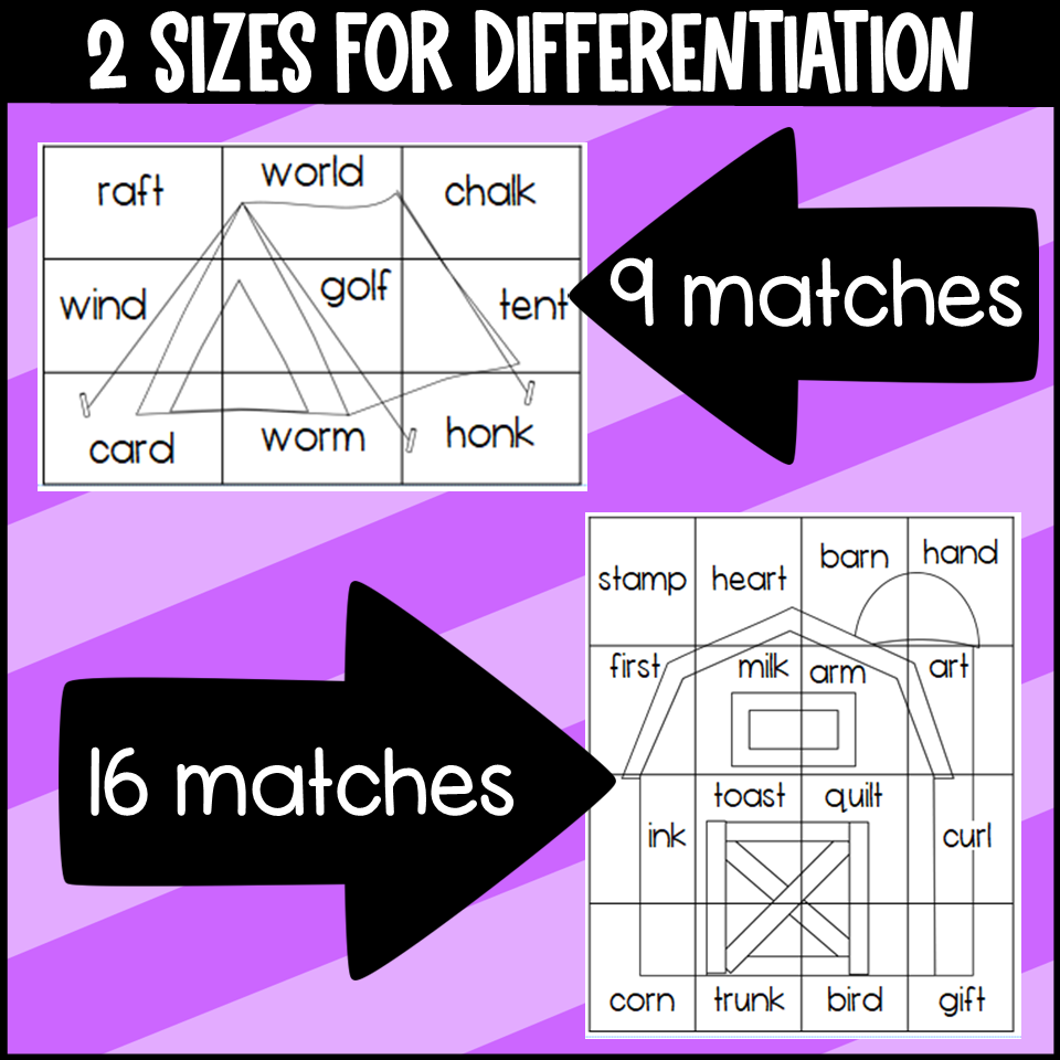 Ending Blends Mystery Picture Worksheets: Cut and Paste | Made By Teachers