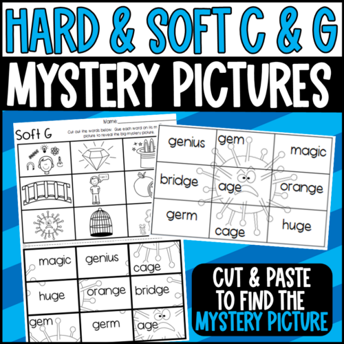 Hard and Soft C and G Mystery Picture Worksheets: Cut and Paste | Made ...