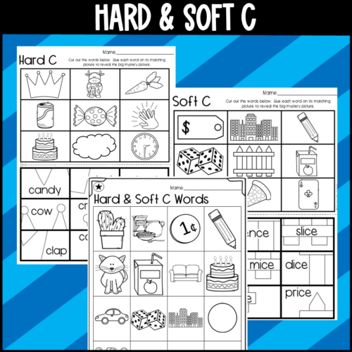 Hard and Soft C and G Mystery Picture Worksheets: Cut and Paste | Made ...