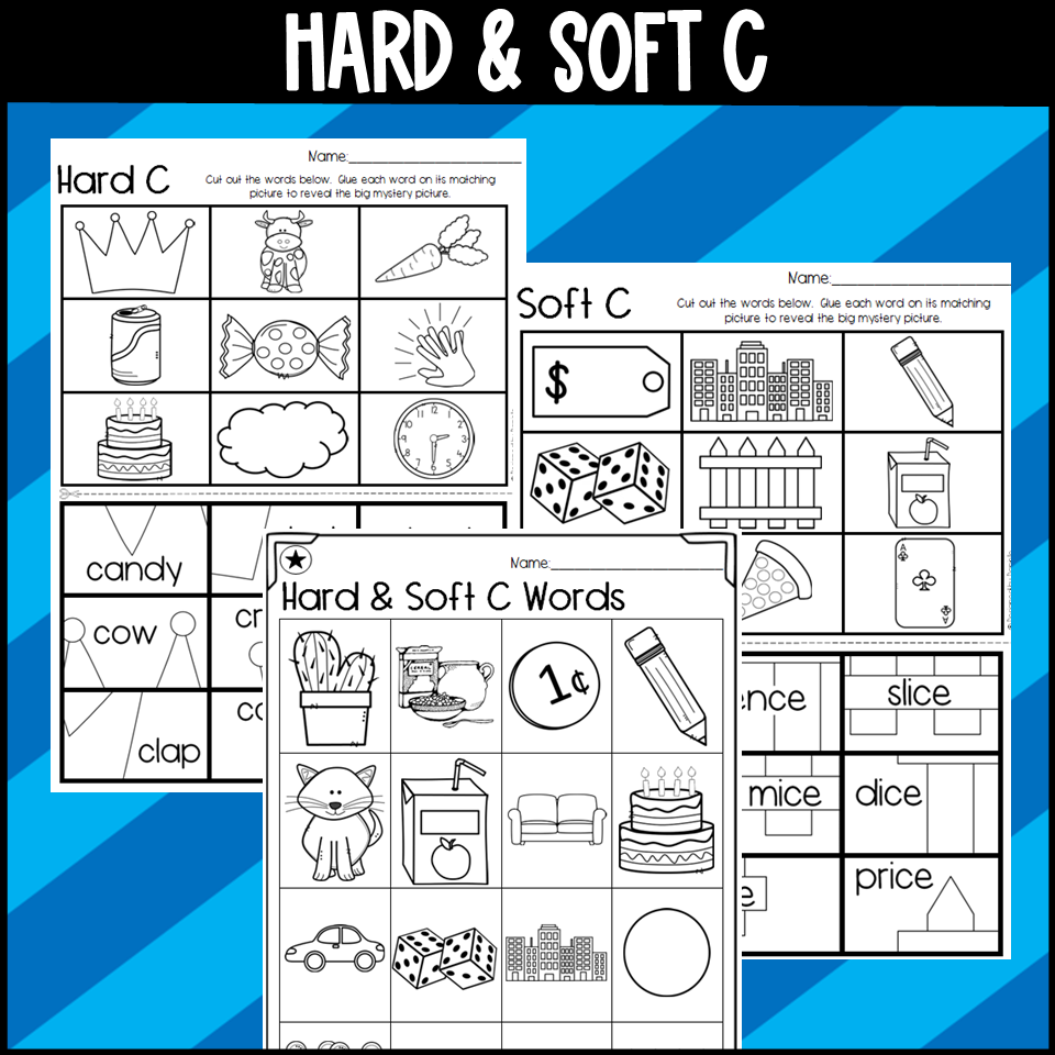 Hard and Soft C and G Mystery Picture Worksheets: Cut and Paste | Made ...