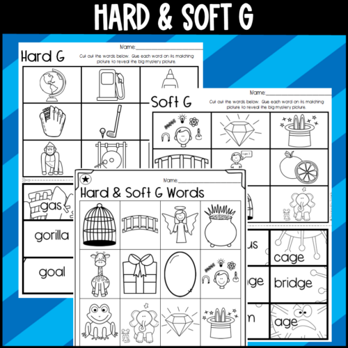 Hard and Soft C and G Mystery Picture Worksheets: Cut and Paste | Made ...