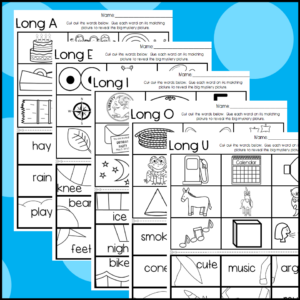 Long Vowels Mystery Picture Worksheets - Made By Teachers