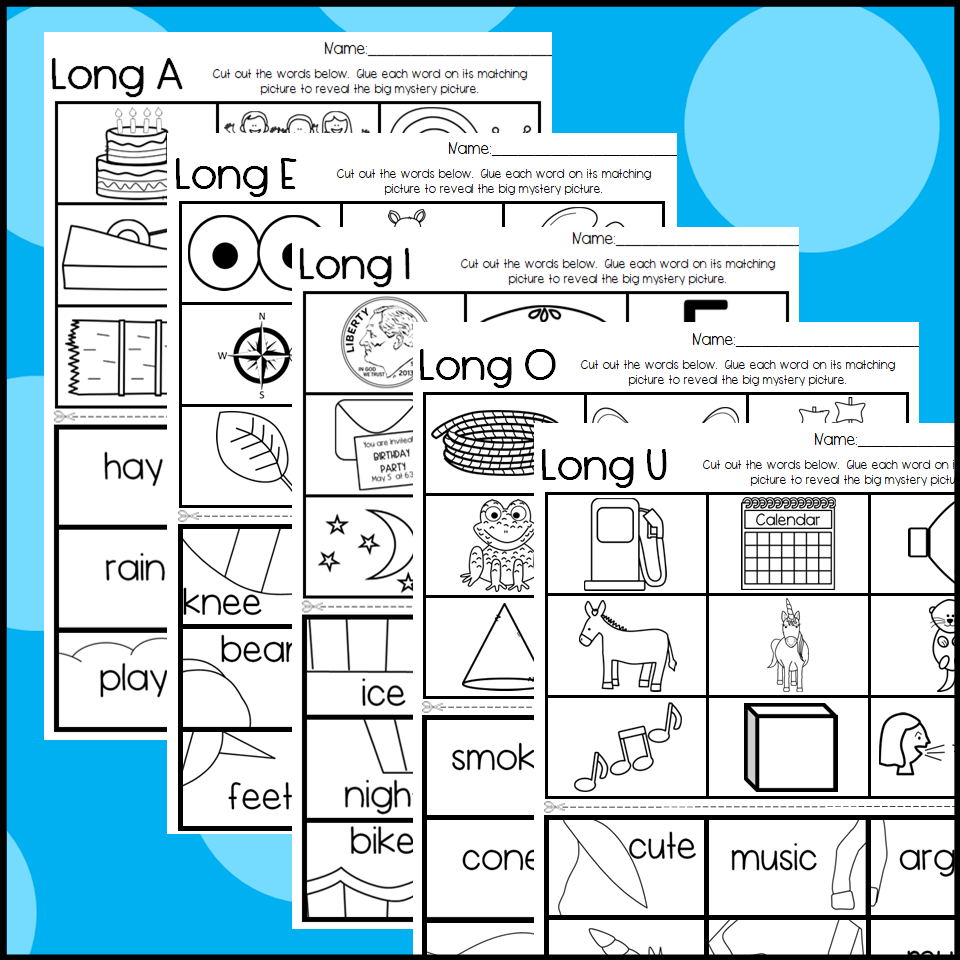 Long Vowels Mystery Picture Worksheets | Made By Teachers