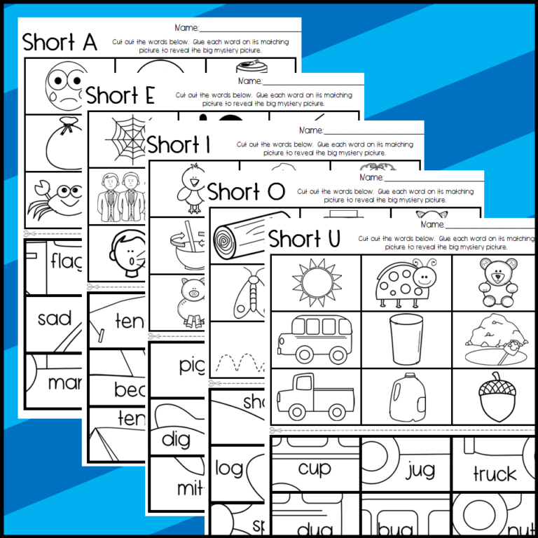 Short Vowels Mystery Picture Worksheets | Made By Teachers