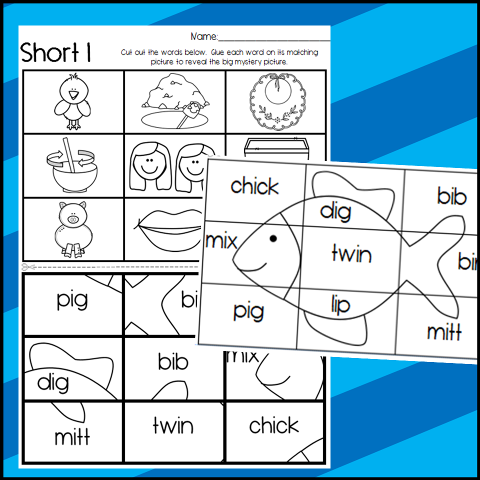 Short Vowels Mystery Picture Worksheets | Made By Teachers