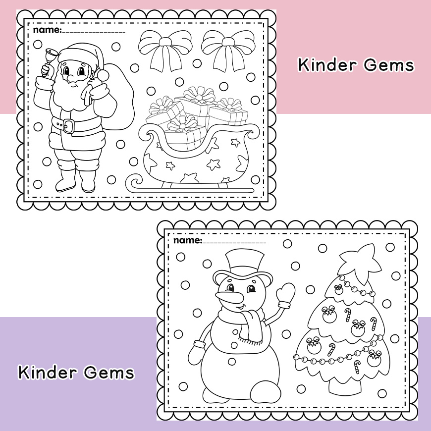 Christmas Time Coloring Pages | Winter | Preschool | Kindergarten ...