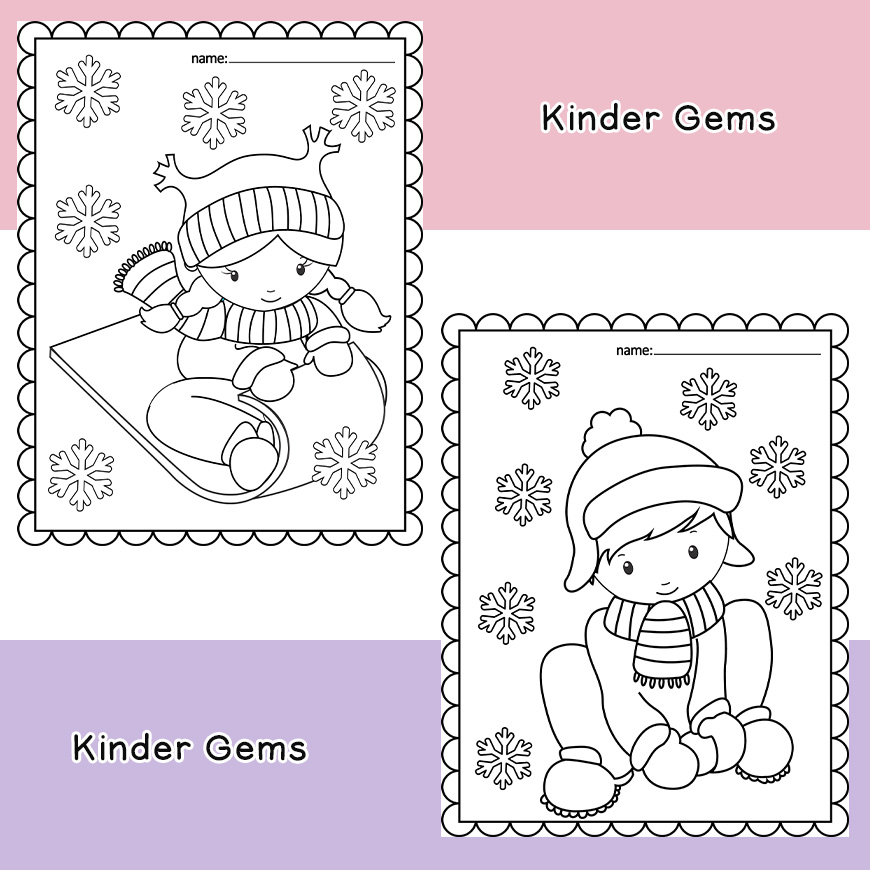 Fun Winter Games Coloring Pages | Winter Unit | Kindergarten ...