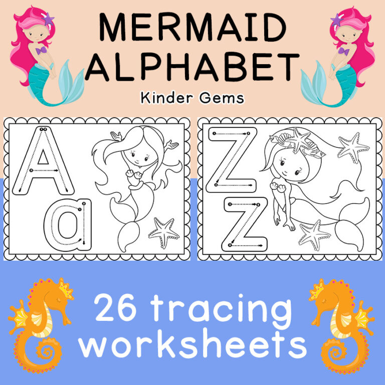 Mermaid Tracing Worksheets | Letters | Alphabet | Coloring Pages ...