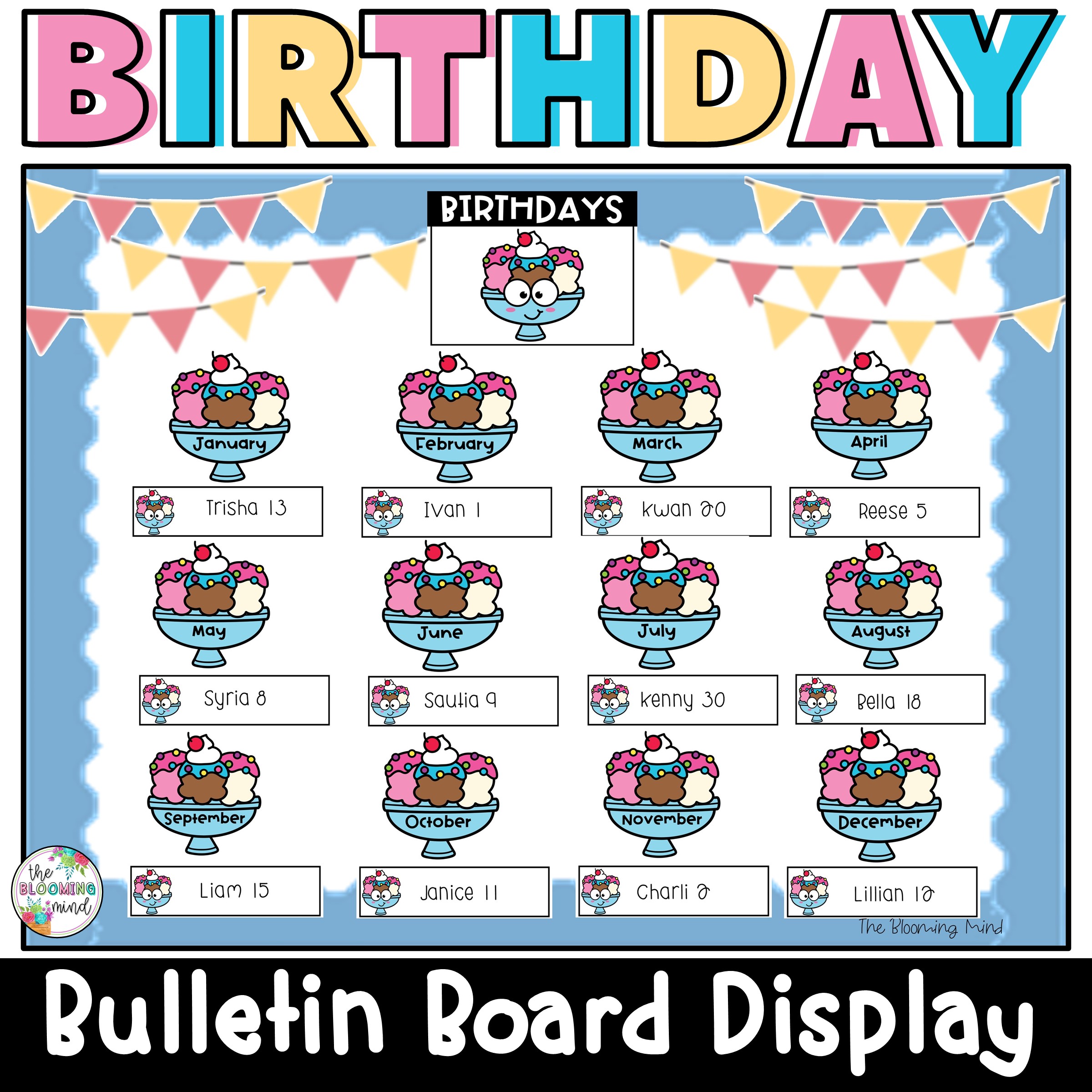 Ice Cream Sundae Birthday Bulletin Board | Made By Teachers