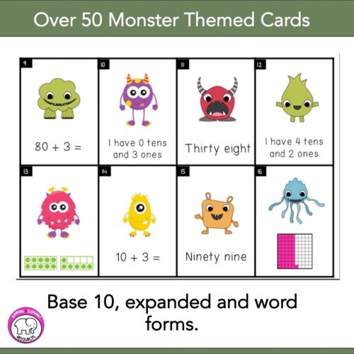 Math place value War card game to 120 comparing base 10, expanded and ...