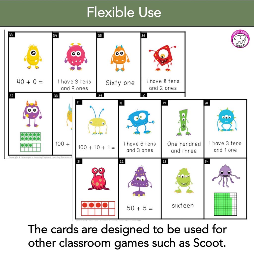 Math place value War card game to 120 comparing base 10, expanded and ...