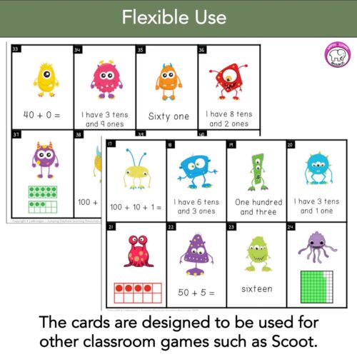 Math place value War card game to 120 comparing base 10, expanded and ...