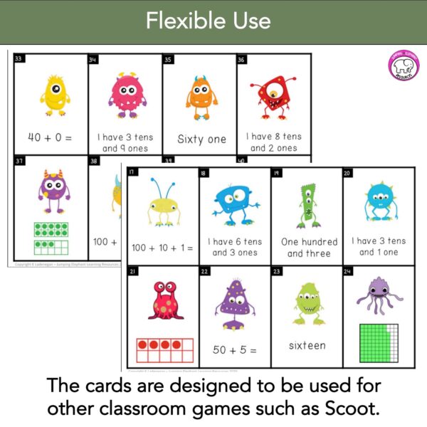Math place value War card game to 120 comparing base 10, expanded and ...