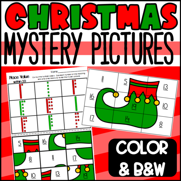 CHRISTMAS Place Value Mystery Pictures: Tens and Ones Christmas ...