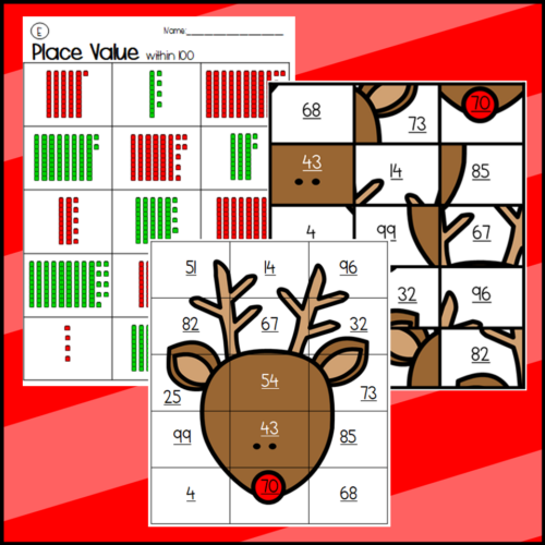 CHRISTMAS Place Value Mystery Pictures: Tens and Ones Christmas ...