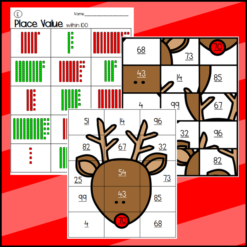 CHRISTMAS Place Value Mystery Pictures: Tens and Ones Christmas ...