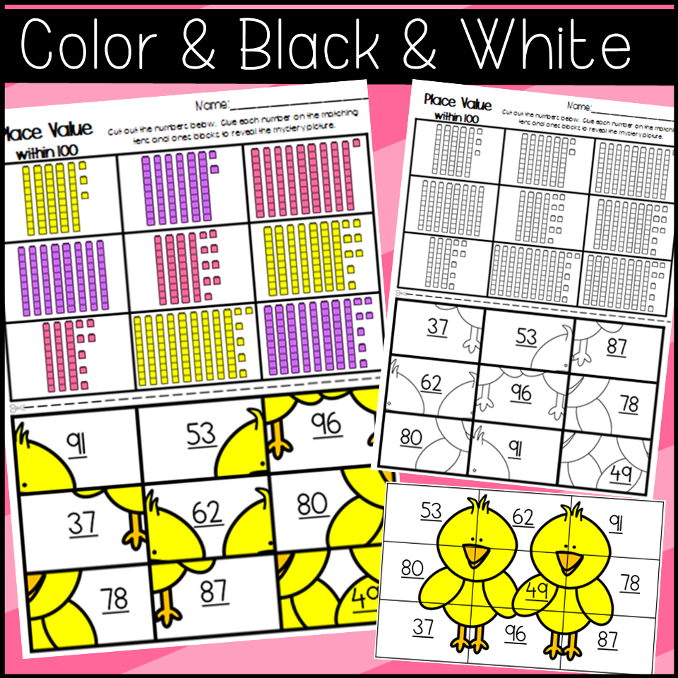 Easter Themed Place Value Mystery Pictures: Tens and Ones: within 20 ...