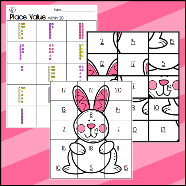 Easter Themed Place Value Mystery Pictures: Tens and Ones: within 20 ...