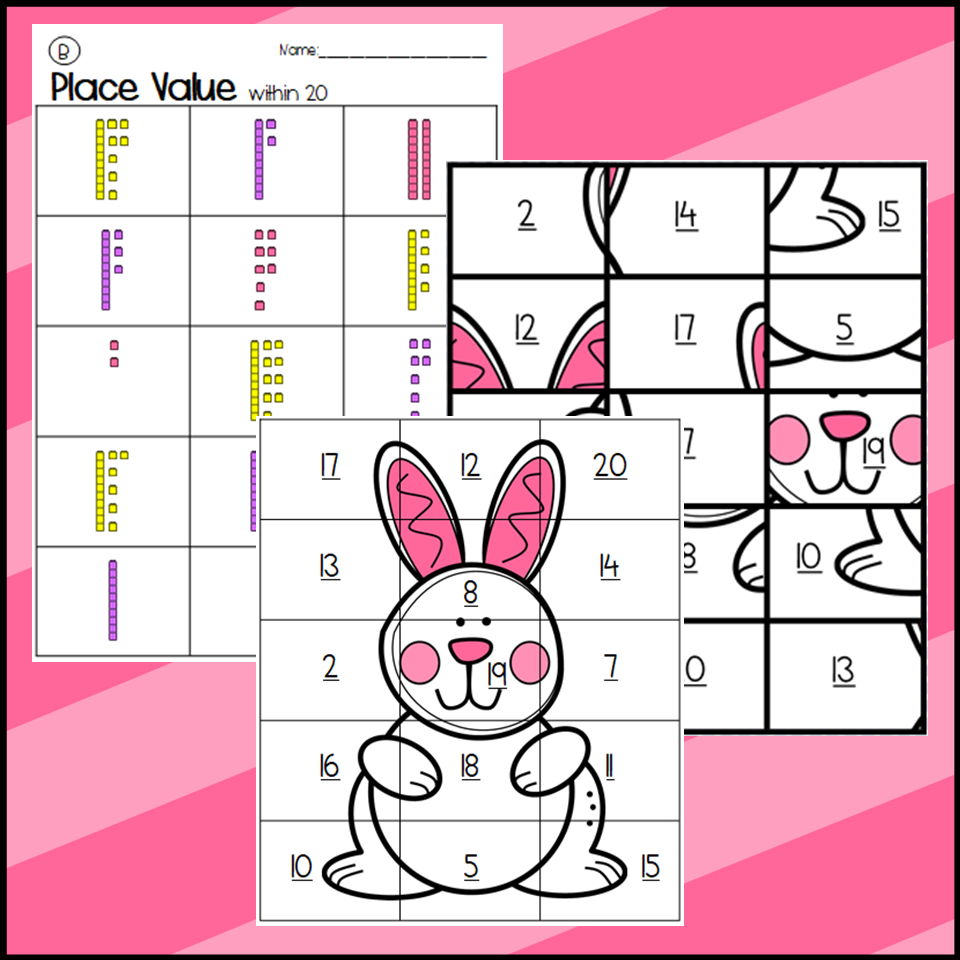 Easter Themed Place Value Mystery Pictures: Tens and Ones: within 20 ...