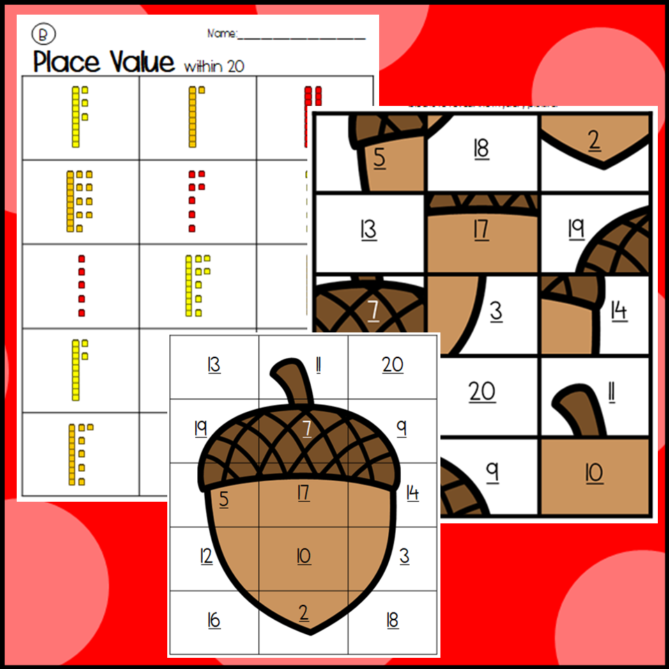 Fall Themed Place Value Mystery Pictures: Tens and Ones: within 20 ...