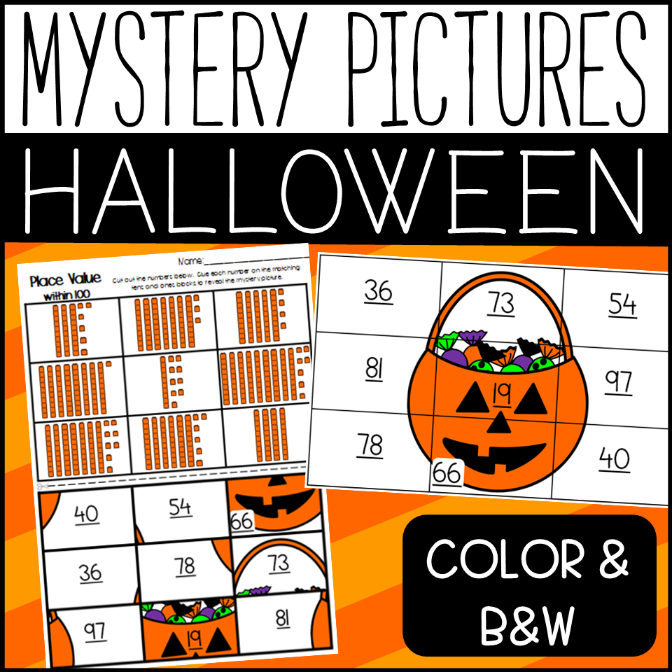 Halloween Place Value Mystery Pictures: Tens and Ones: within 20 & 100 ...
