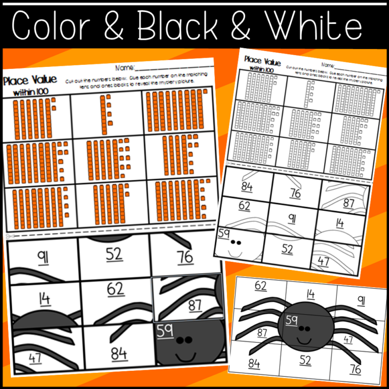 Halloween Place Value Mystery Pictures: Tens and Ones: within 20 & 100 ...