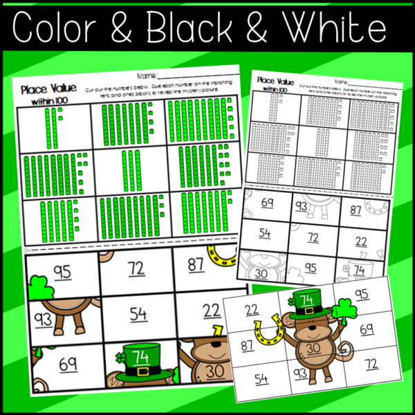 St Patrick's Day Place Value Mystery Pictures: Tens and Ones: within 20 ...
