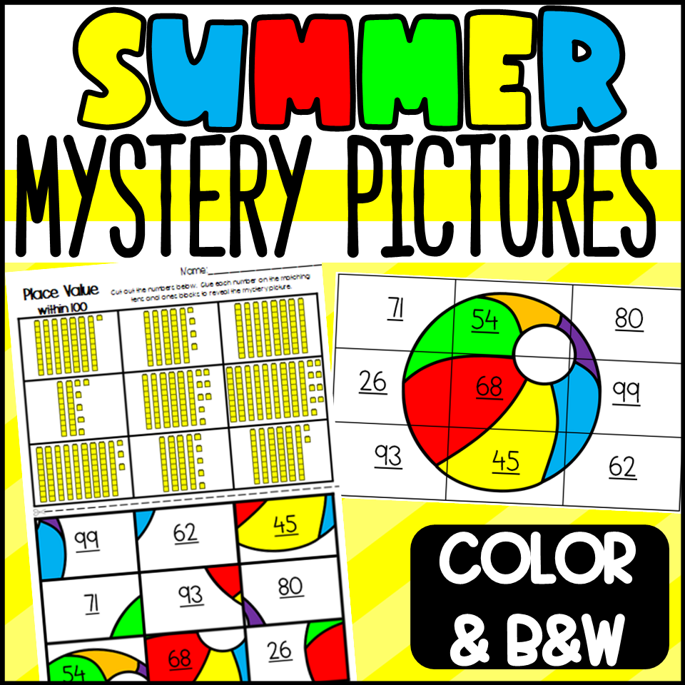 Summer Themed Place Value Mystery Pictures: Tens and Ones: within 20 ...
