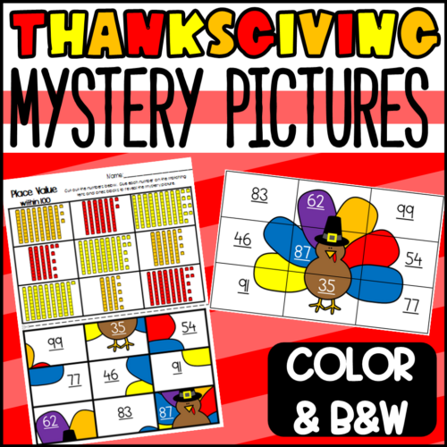 Thanksgiving Themed Place Value Mystery Pictures: Tens and Ones: within ...