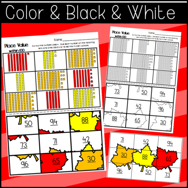 Thanksgiving Themed Place Value Mystery Pictures: Tens and Ones: within ...