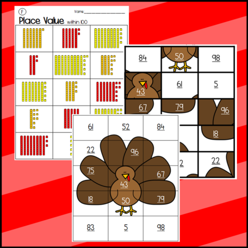 Thanksgiving Themed Place Value Mystery Pictures: Tens and Ones: within ...