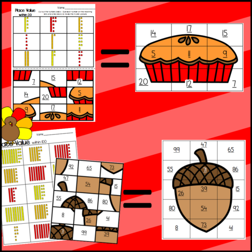 Thanksgiving Themed Place Value Mystery Pictures: Tens and Ones: within ...