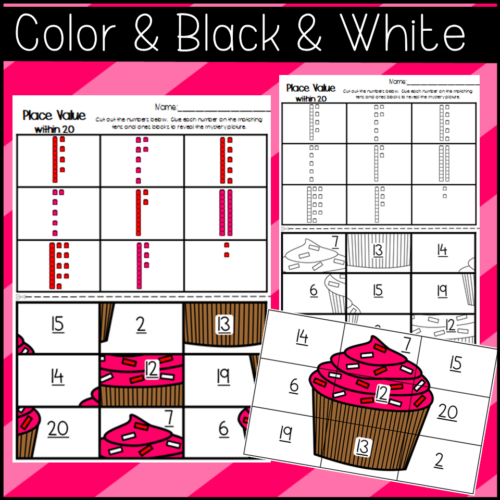 Valentine's Day Place Value Mystery Pictures: Tens and Ones: within 20 ...