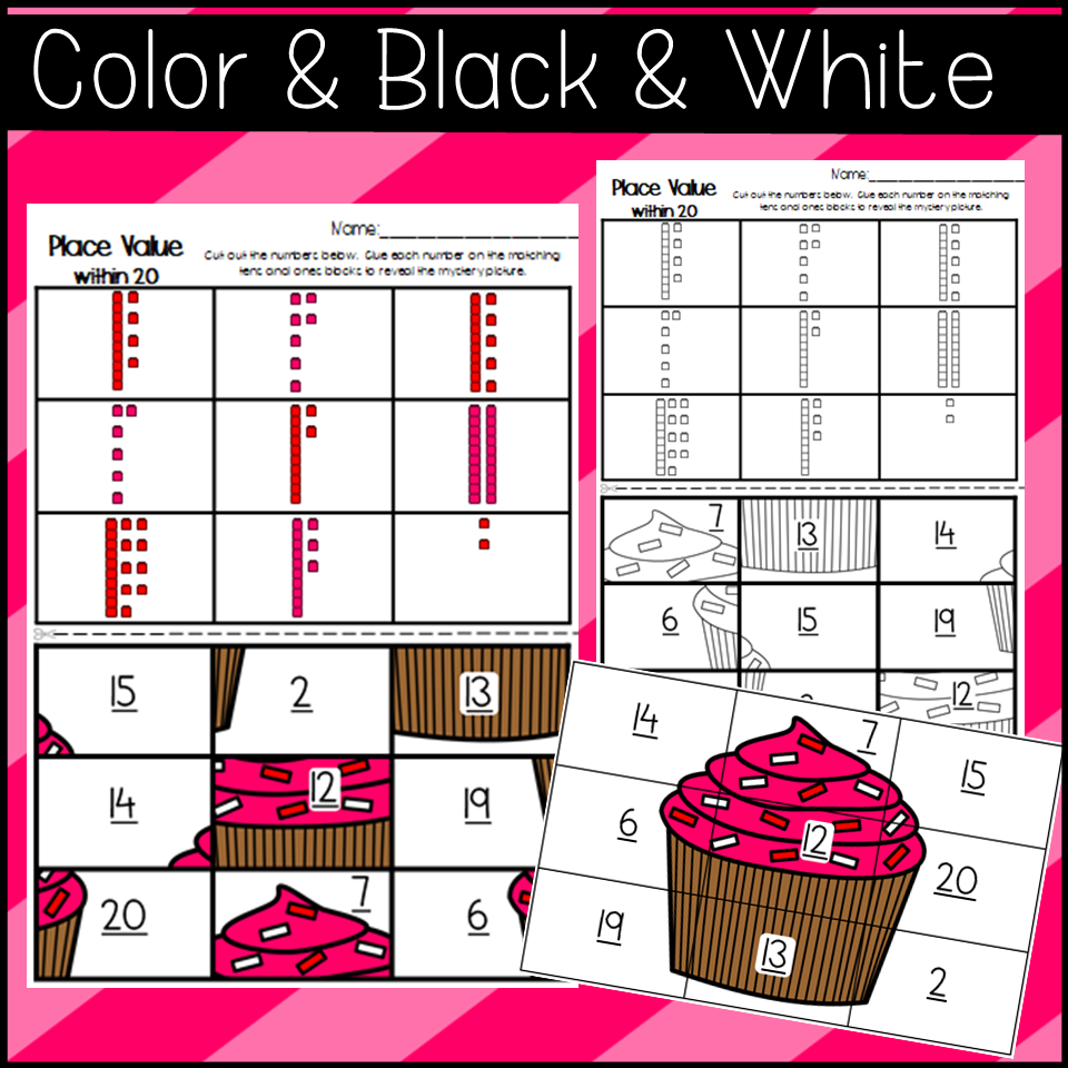 Valentine's Day Place Value Mystery Pictures: Tens and Ones: within 20 ...