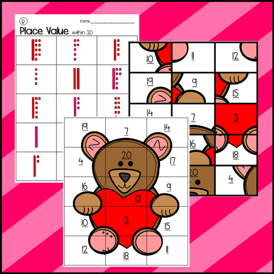 Valentine's Day Place Value Mystery Pictures: Tens and Ones: within 20 ...