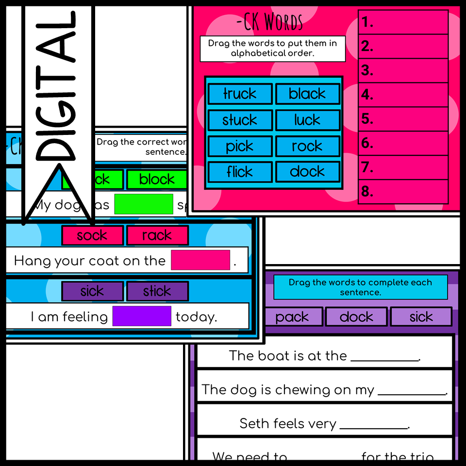 ACK ECK ICK OCK and UCK Movable Phonics | Google Classroom | Made By ...