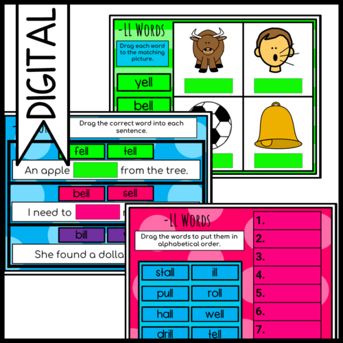 ALL ELL ILL OLL and ULL Movable Phonics | Google Classroom | Made By ...