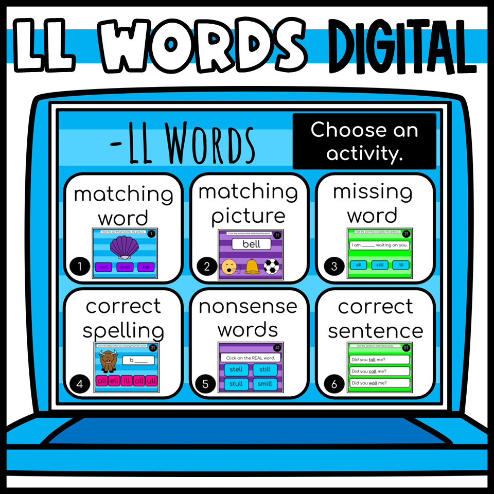 ALL ELL ILL OLL UL Words Google Classroom Interactive Slides l Digital Learning | Made By Teachers