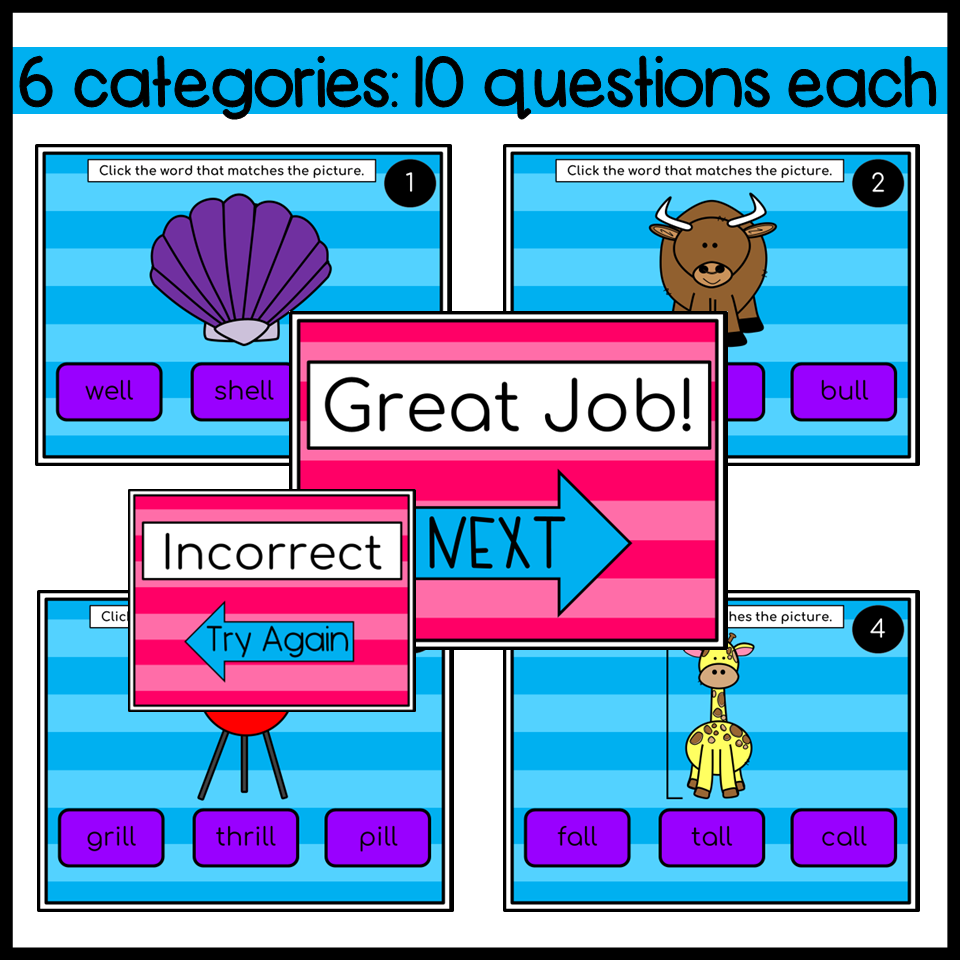 ALL ELL ILL OLL UL Words Google Classroom Interactive Slides l Digital ...