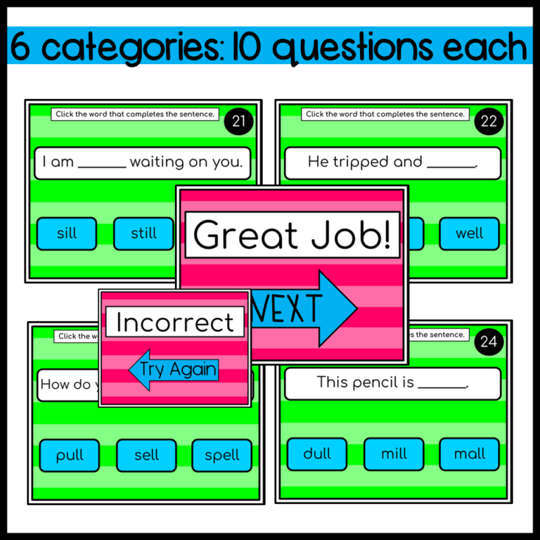 ALL ELL ILL OLL UL Words Google Classroom Interactive Slides l Digital ...