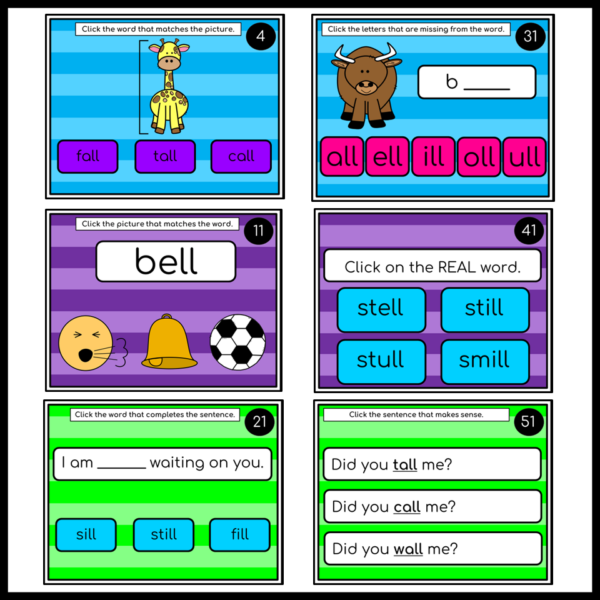 ALL ELL ILL OLL UL Words Google Classroom Interactive Slides l Digital ...