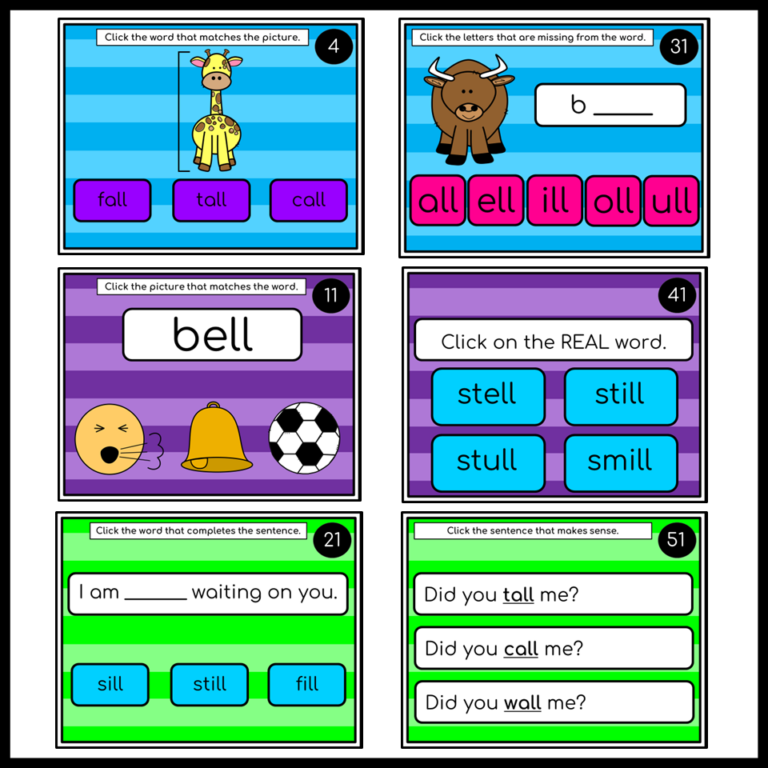 ALL ELL ILL OLL UL Words Google Classroom Interactive Slides l Digital ...