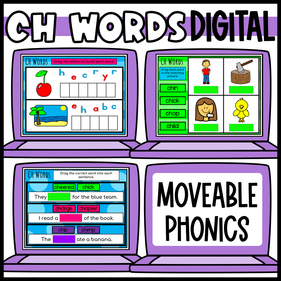 CH Words Digital Learning | Google Classroom | Movable Phonics | Made ...