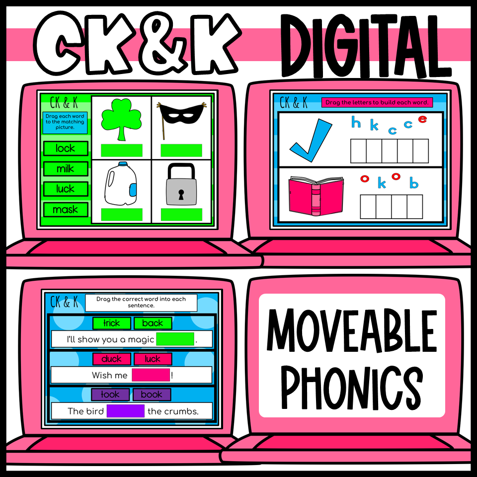 Ending CK and K Movable Phonics | Google Classroom | Made By Teachers