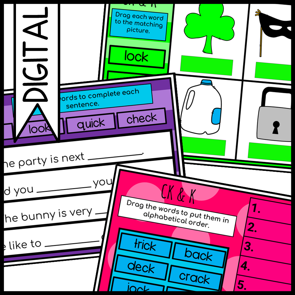 Ending CK and K Movable Phonics | Google Classroom | Made By Teachers