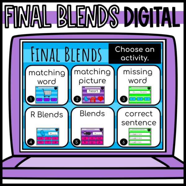 Final Blends Google Classroom Interactive Slides l Digital Learning ...
