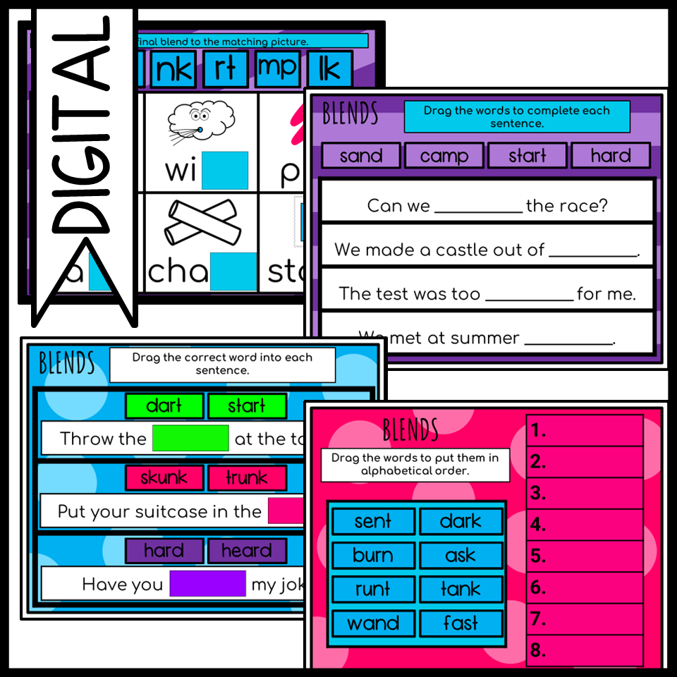 Final Blends Movable Phonics | Google Classroom | Made By Teachers