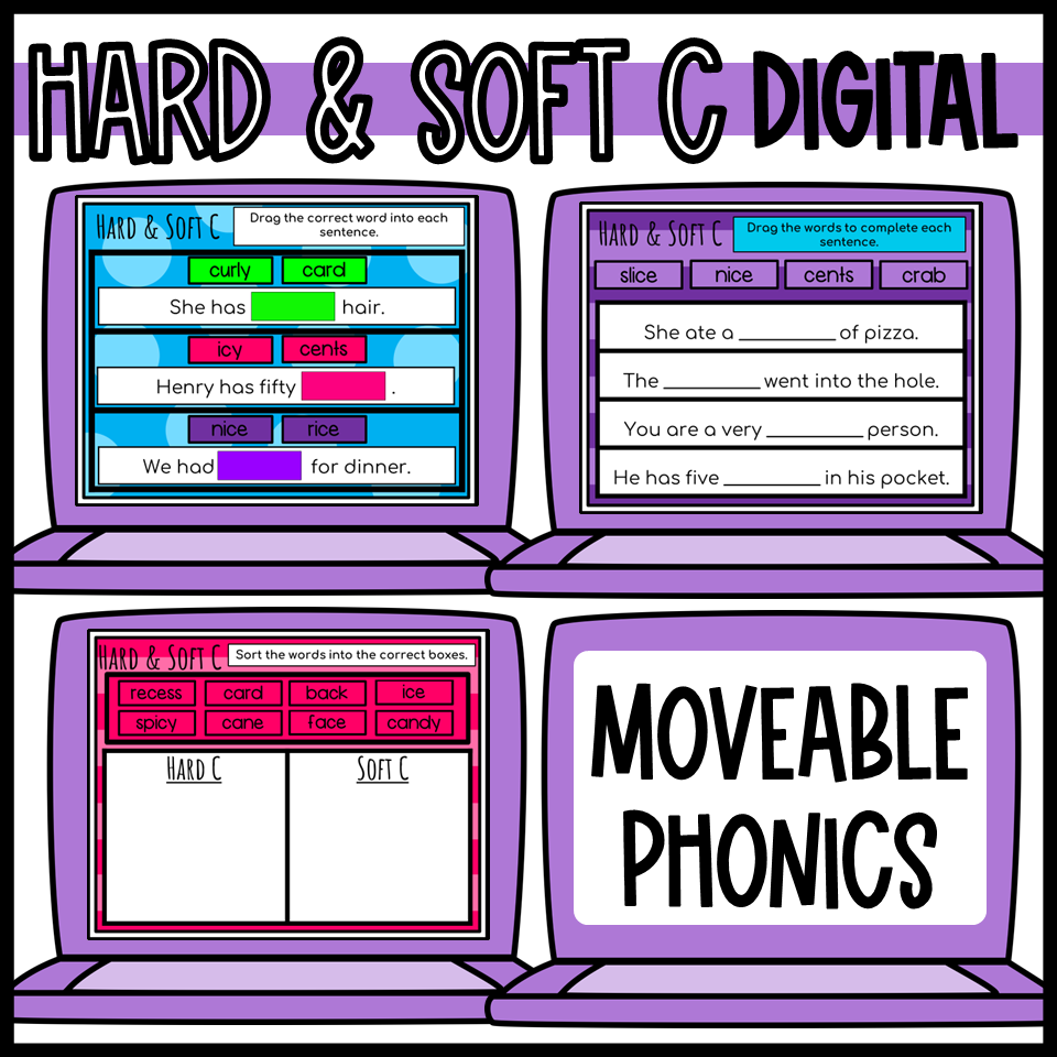 Hard and Soft C Digital Learning | Google Classroom | Movable Phonics ...