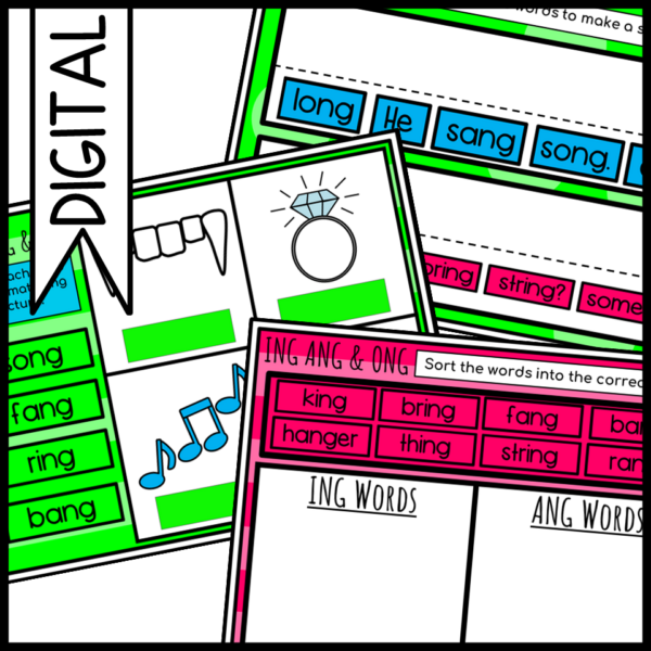 ING ANG and ONG Movable Phonics | Google Classroom | Made By Teachers