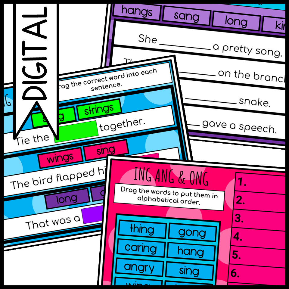 ING ANG and ONG Movable Phonics | Google Classroom | Made By Teachers